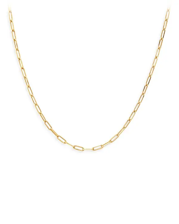 Aqua Sterling Paper Clip Chain Necklace
