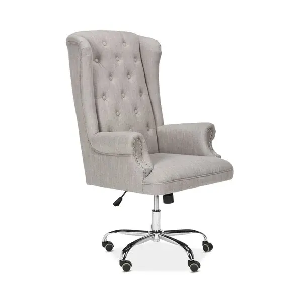 SAFAVIEH Ian Linen Swivel Office Chair