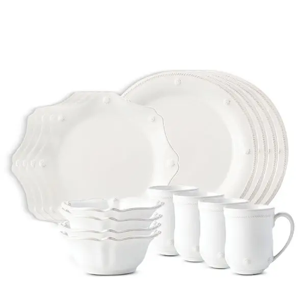 JULISKA Berry & Thread 16 Piece Dinnerware Set, Service For 4 - Whitewash