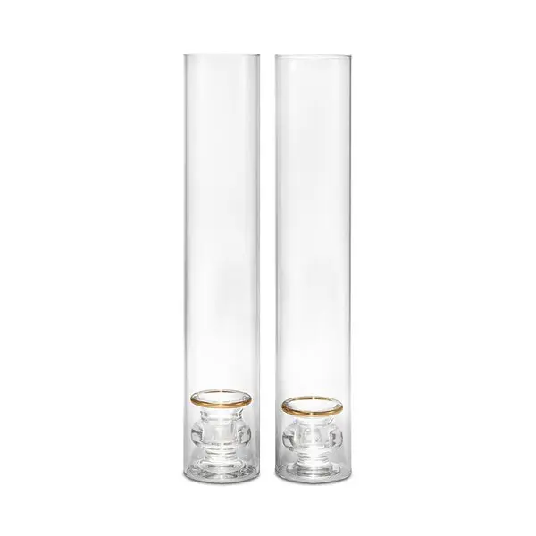 Aerin Sancia Taper Holder With Sleeve, Set Of 2 - Clear