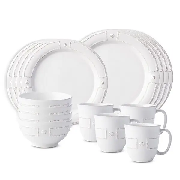 JULISKA French Panel 16 Piece Dinnerware Set, Service For 4 - Whitewash