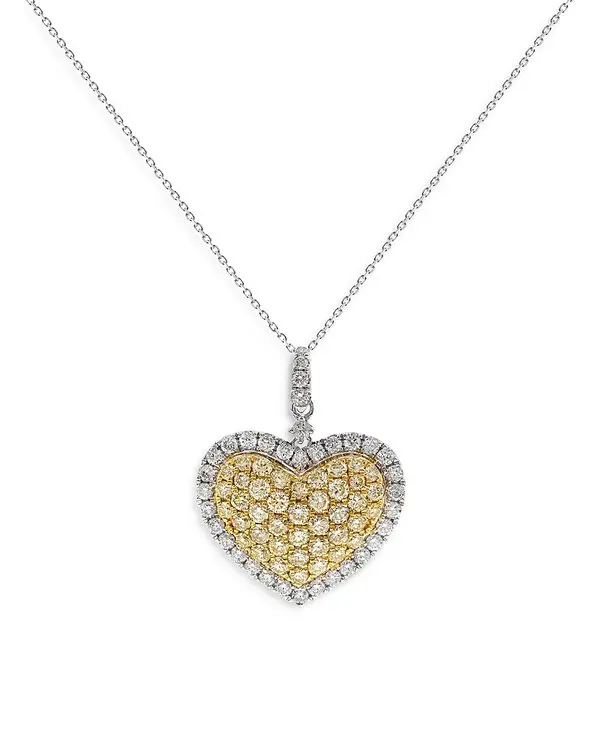 Bloomingdale'S Diamond Heart Pendant Necklace - White/gold