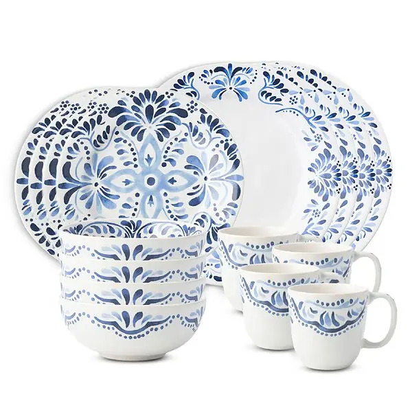 JULISKA Iberian Indigo 16 Piece Dinnerware Set, Service For 4 - Indigo Blue