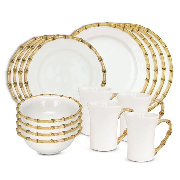 JULISKA Bamboo 16 Piece Dinnerware Set, Service For 4 - Bamboo Natural