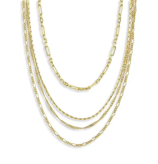 Sterling Forever Multi Chain Layered Necklace