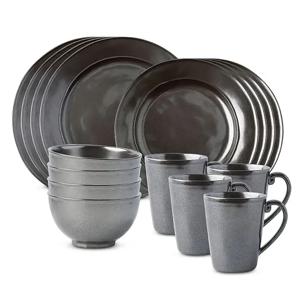 JULISKA Stoneware 16 Piece Place Setting - Pewter