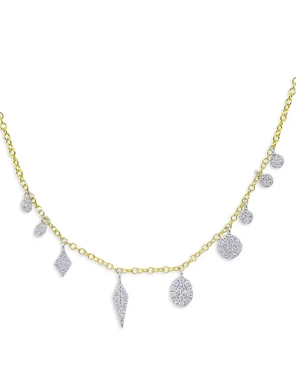 Meira T Two-tone Diamond Charms Necklace - White/gold