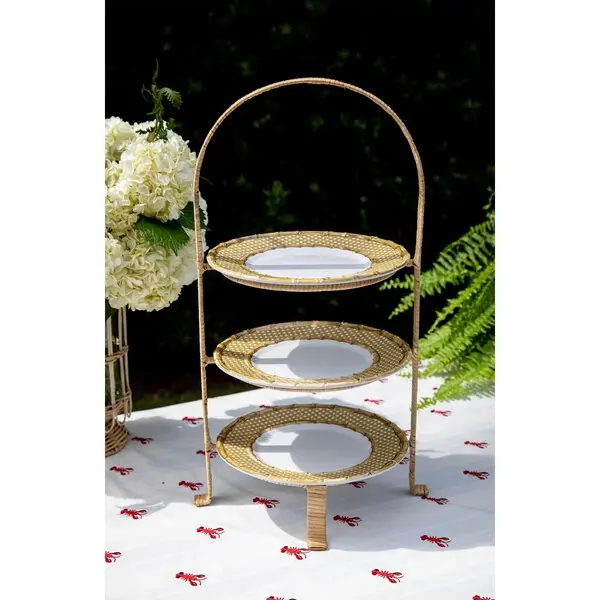 JULISKA Provence Whitewash Three Tiered Plate Server
