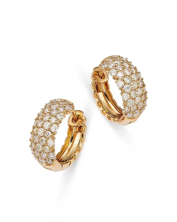 Bloomingdale'S Diamond Huggie Hoop Earrings, 1.11 Tcw - Gold/white