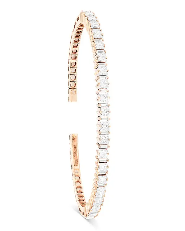 SUZANNE KALAN 18k Diamond Bangle Bracelet - Rose Gold