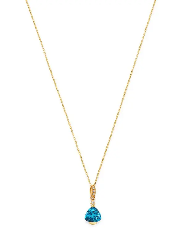 Bloomingdale'S 14k Yellow Gold London Blue Topaz And Diamond Necklace - Blue/gold