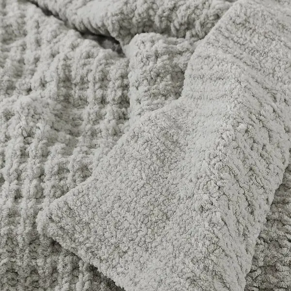 SUNDAY CITIZEN Waffle Lightweight Throw - Cloud Grey