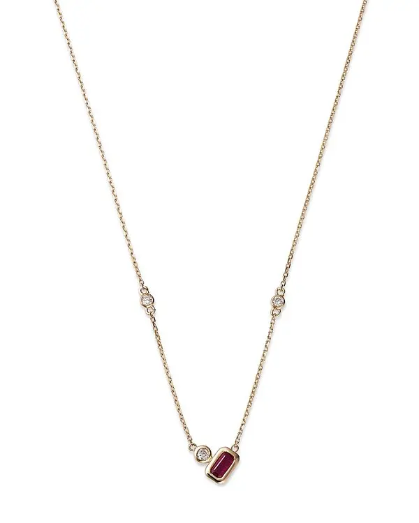 Bloomingdale'S Ruby And Diamond Necklace In 14k Yellow Gold - Red/yellow