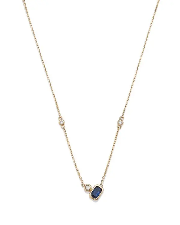 Bloomingdale'S Sapphire And Diamond Necklace In 14k Yellow Gold - Blue/yellow
