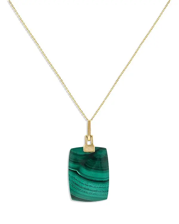 Bloomingdale'S Malachite Pendant Necklace - Green/gold