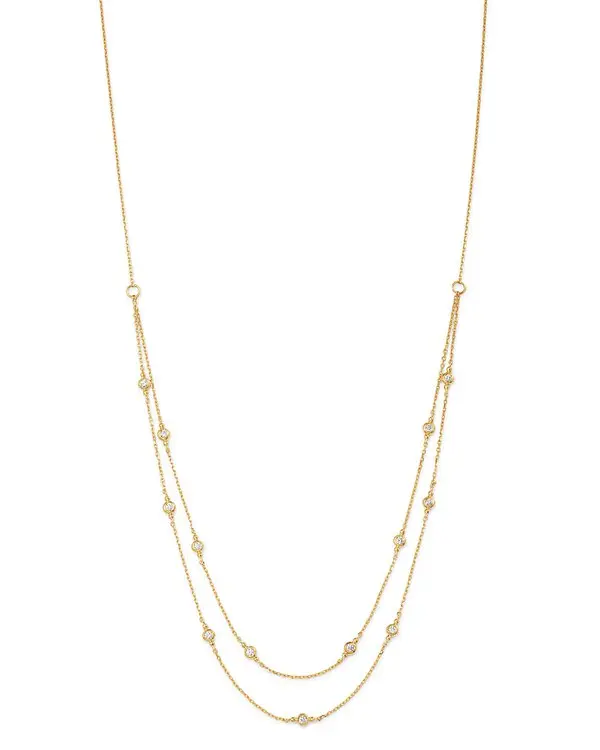 Bloomingdale'S Diamond Station Necklace In 14k Yellow Gold - White/gold
