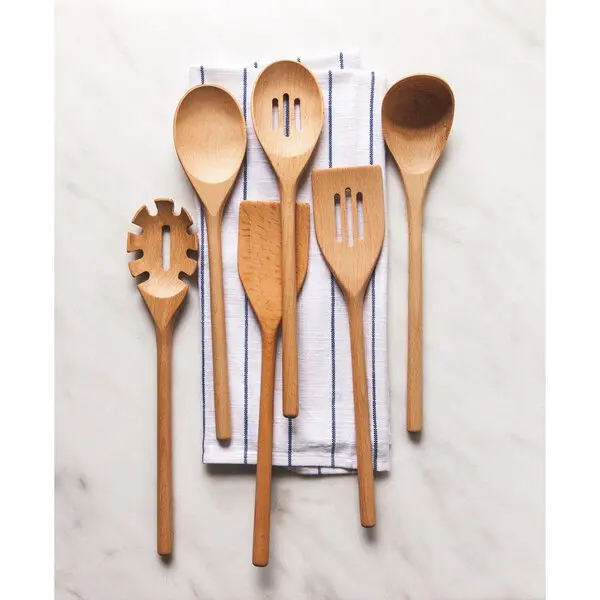 FARMHOUSE POTTERY Essential 6 Pc Wooden Utensil Set