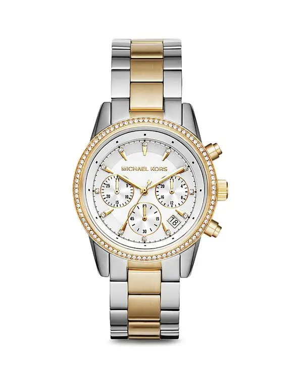 Michael Kors Bryant Chronograph Two-tone Stainless Steel Watch, 37mm - Silver/gold