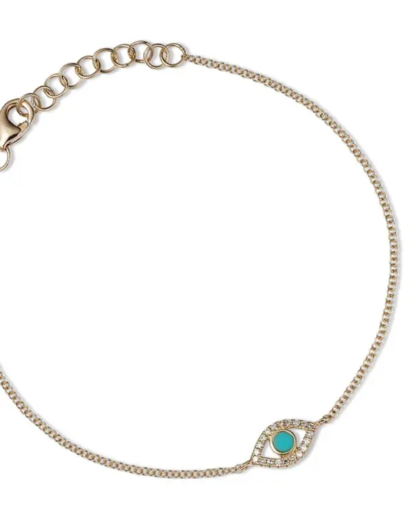 MOON & MEADOW 14k Yellow Evil Eye Chain Bracelet