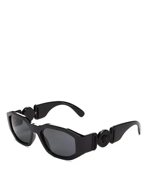 Versace 53mm Square Frame Sunglasses - Black/gray Solid