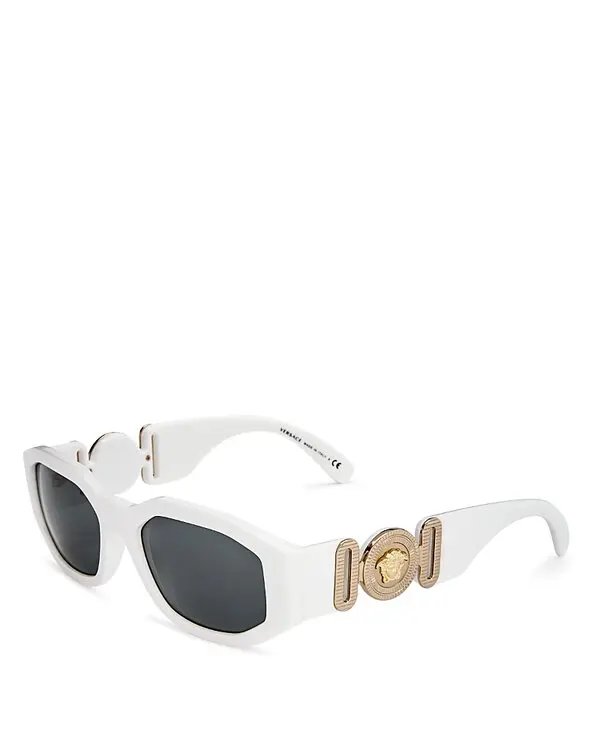 Versace 53mm Square Frame Sunglasses - White/gray Solid