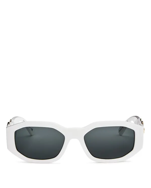 Versace 53mm Square Frame Sunglasses - White/gray Solid