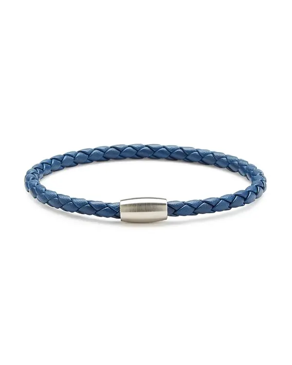 LINK UP Braided Leather Cord Bracelet - Blue