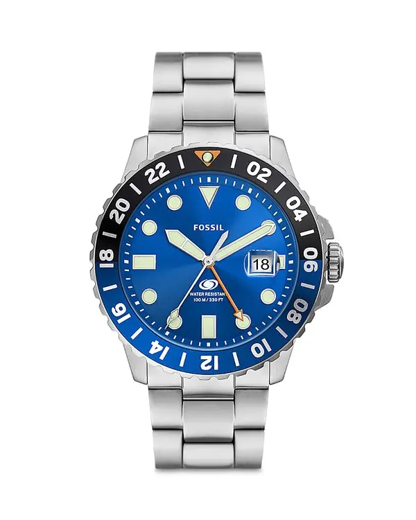 Fossil Blue Gmt Watch - Blue/silver