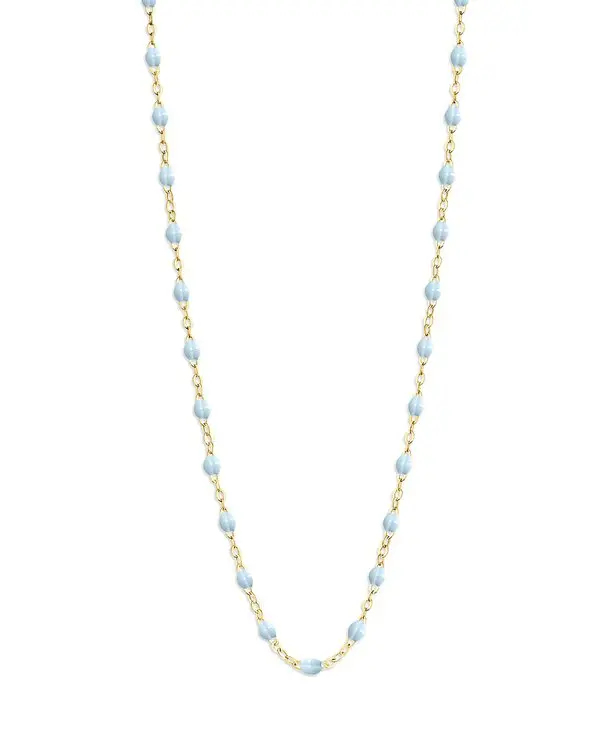 Gigi Clozeau 18k Yellow Gold Resin Bead Necklace - Baby Blue