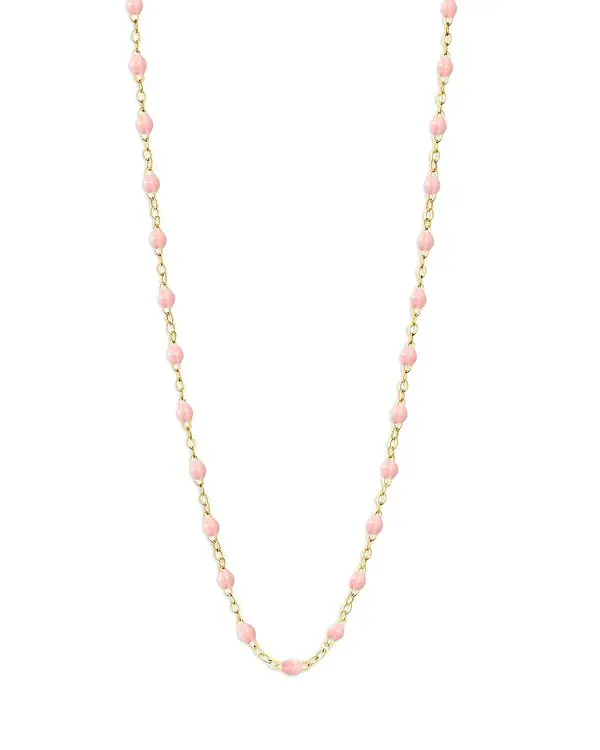 Gigi Clozeau 18k Yellow Gold Resin Bead Necklace - Baby Pink