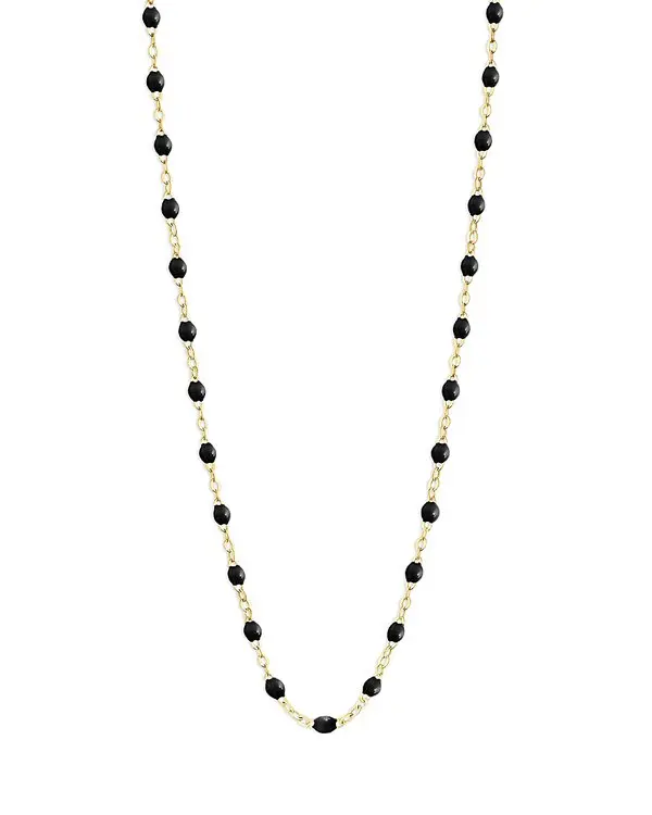 Gigi Clozeau 18k Yellow Gold Resin Bead Necklace - Black