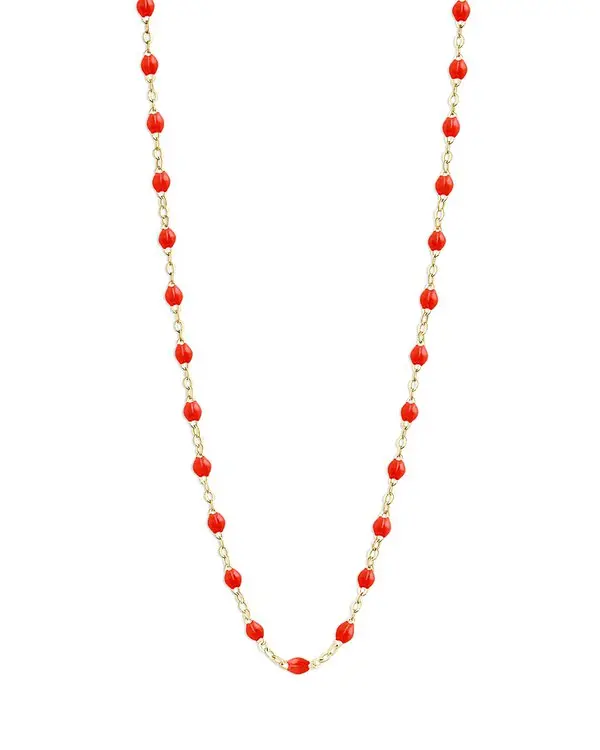 Gigi Clozeau 18k Yellow Gold Resin Bead Necklace - Coral