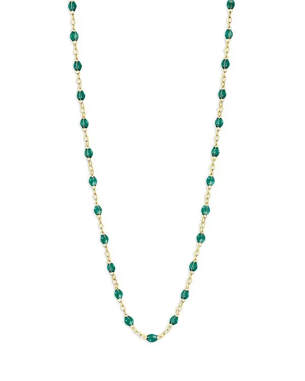 Gigi Clozeau 18k Yellow Gold Resin Bead Necklace - Emerald