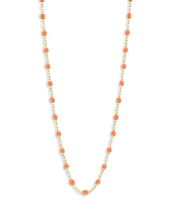 Gigi Clozeau 18k Yellow Gold Resin Bead Necklace - Orange