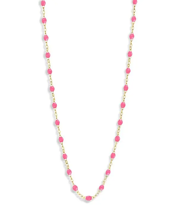 Gigi Clozeau 18k Yellow Gold Resin Bead Necklace - Pink