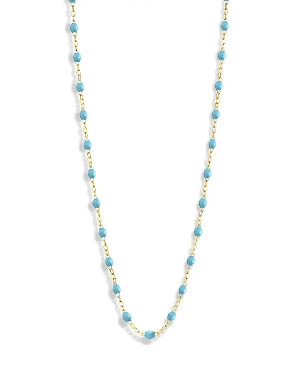 Gigi Clozeau 18k Yellow Gold Resin Bead Necklace - Turquoise