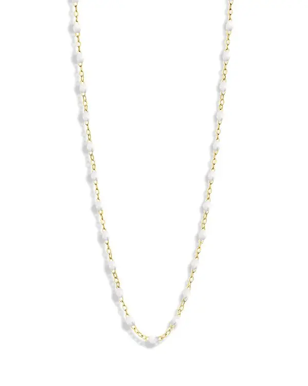 Gigi Clozeau 18k Yellow Gold Resin Bead Necklace - White