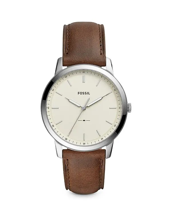Fossil The Minimalist 44mm Watch - Beige/brown