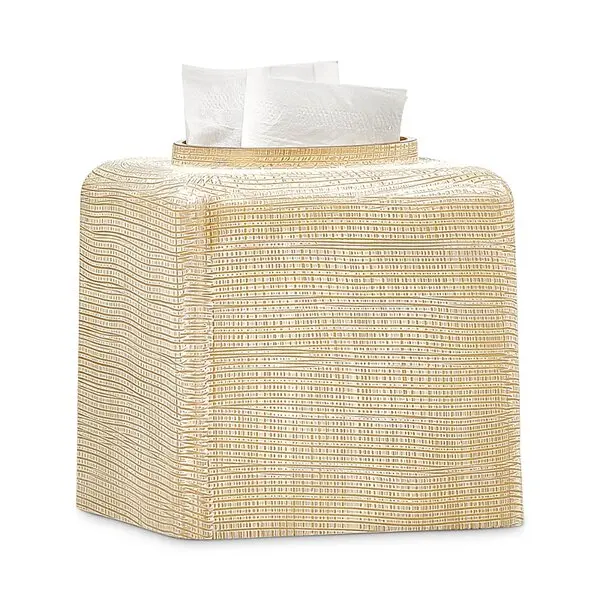 LABRAZEL Woven Tissue Box - Gold/ivory