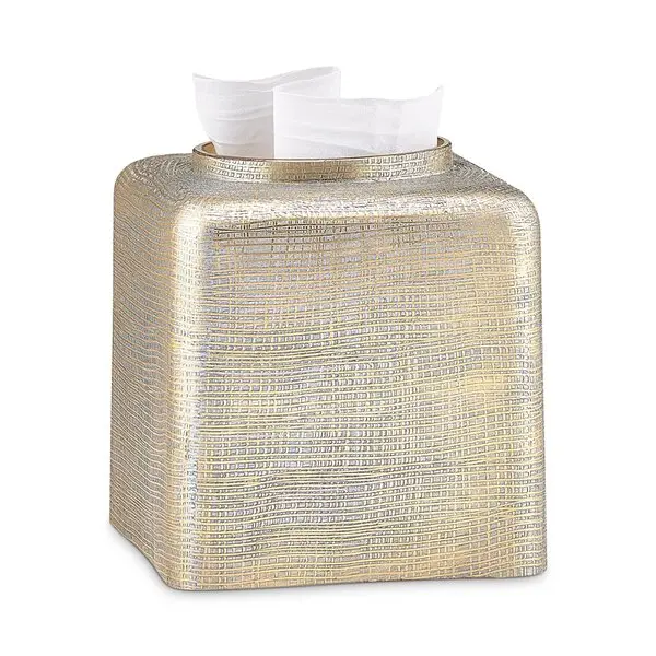 LABRAZEL Woven Tissue Box - Silver/gold