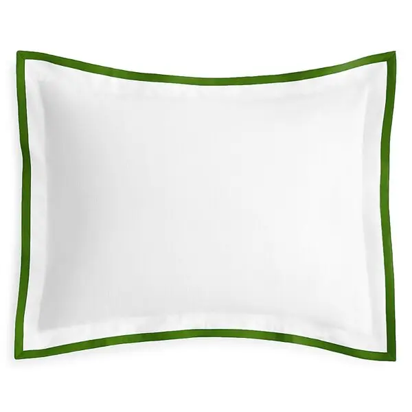 PEACOCK ALLEY Pique Tailored Standard Sham - White/green