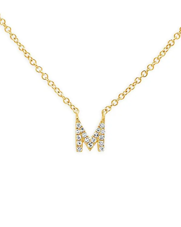 MOON & MEADOW 14k Yellow Gold Diamond Initial Pendant Necklace - M