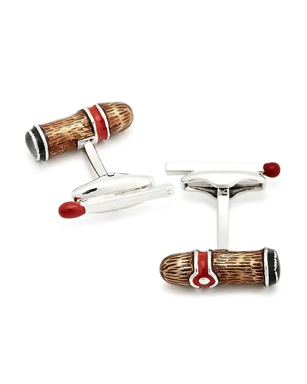 LINK UP Cigar & Match Cufflinks - Brown