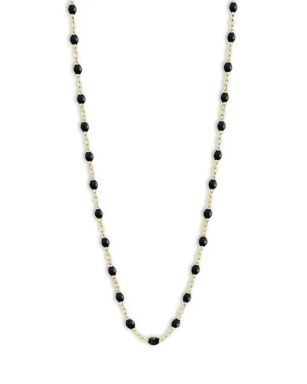 Gigi Clozeau 18k Yellow Gold Resin Bead Collar Necklace - Black/gold