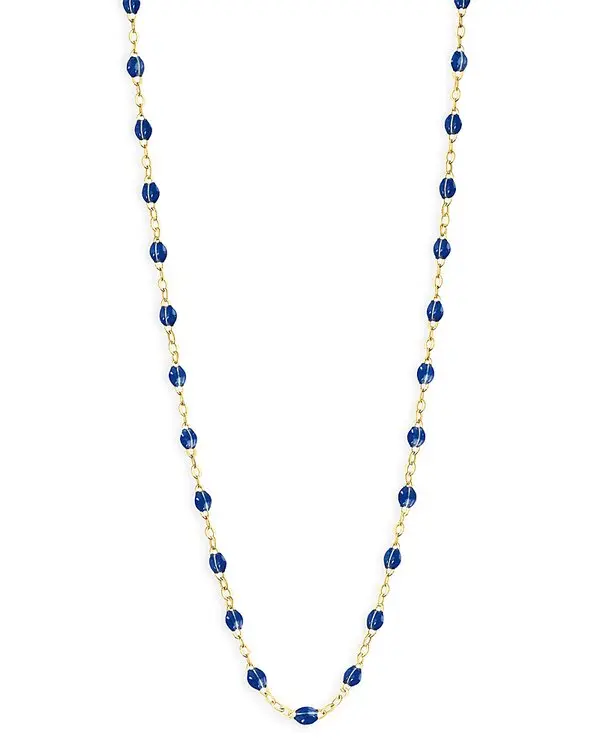 Gigi Clozeau 18k Yellow Gold Resin Bead Collar Necklace - Blue/gold