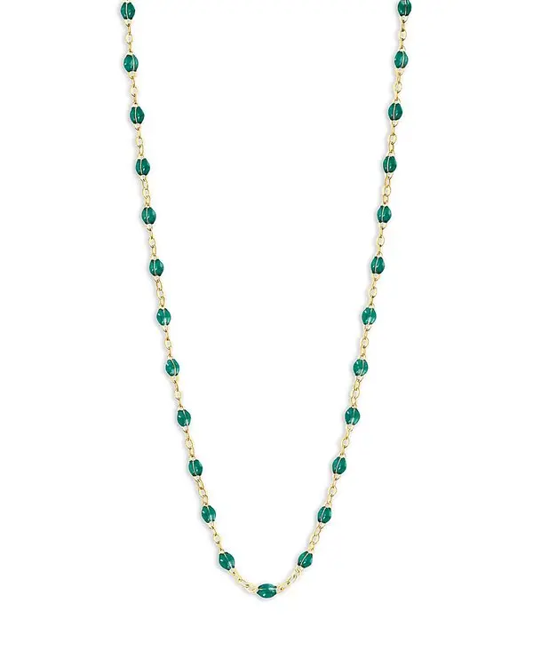 Gigi Clozeau 18k Yellow Gold Resin Bead Collar Necklace - Green/gold