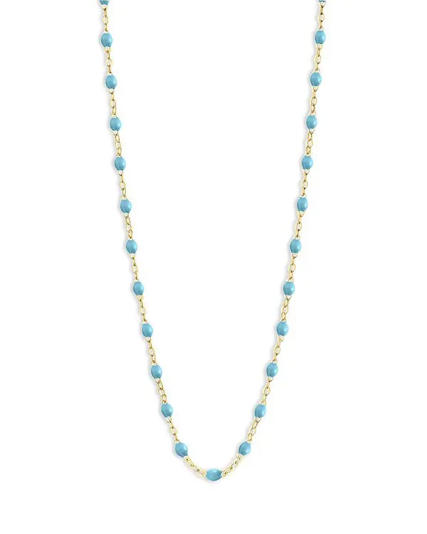 Gigi Clozeau 18k Yellow Gold Resin Bead Collar Necklace - Turquoise/gold