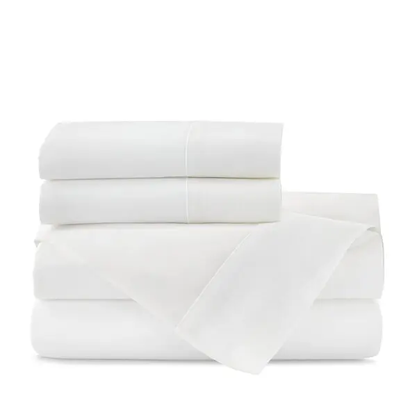 PEACOCK ALLEY Mandalay Cuff Flat Sheet, Queen - White