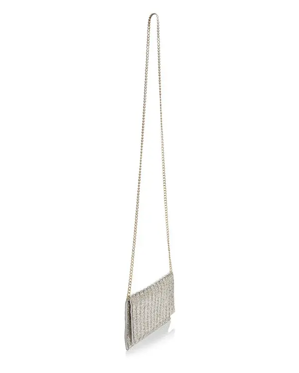 Aqua Megan Crystal Beaded Clutch - Silver/gold