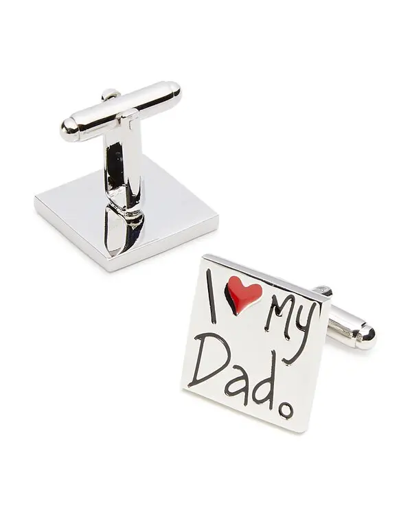 LINK UP I Heart My Dad Square Cufflinks - Silver